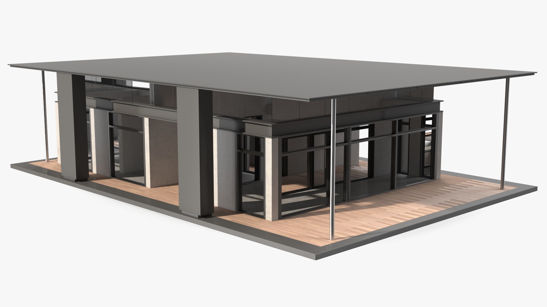 House With Modern Architecture Model - TurboSquid 2020755