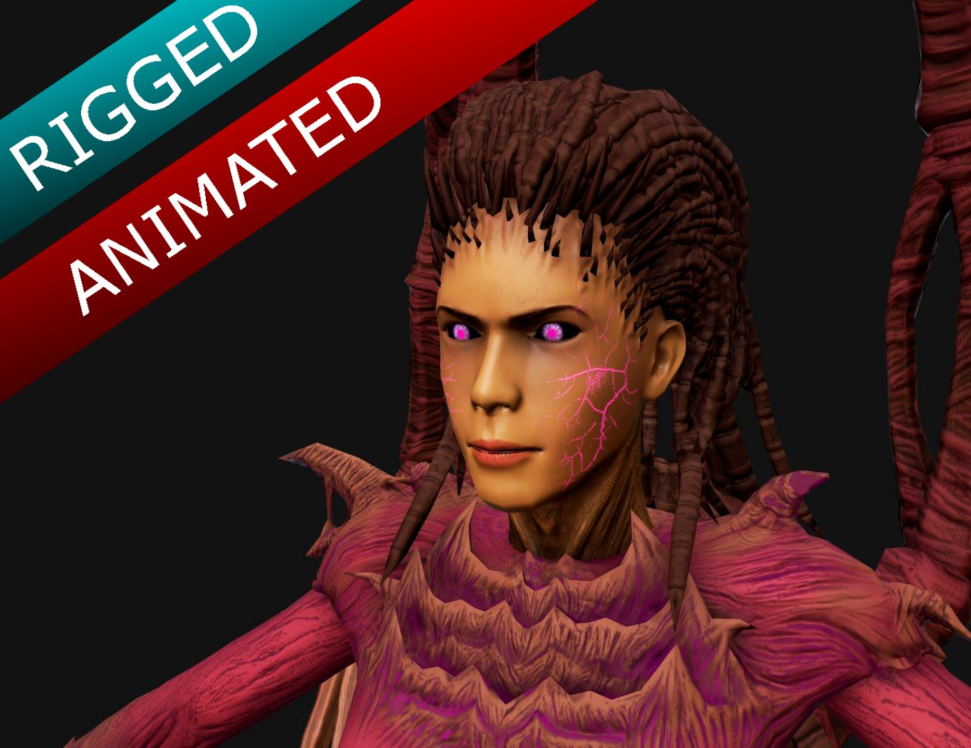 Kerrigan starcraft rigged animations 3D model - TurboSquid 1302455
