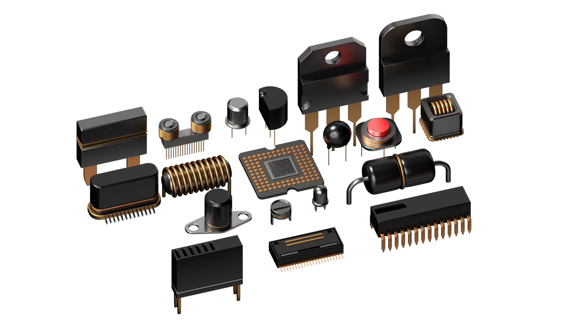 3D Model Electronic Components Chip Circuit Board - TurboSquid 2268091