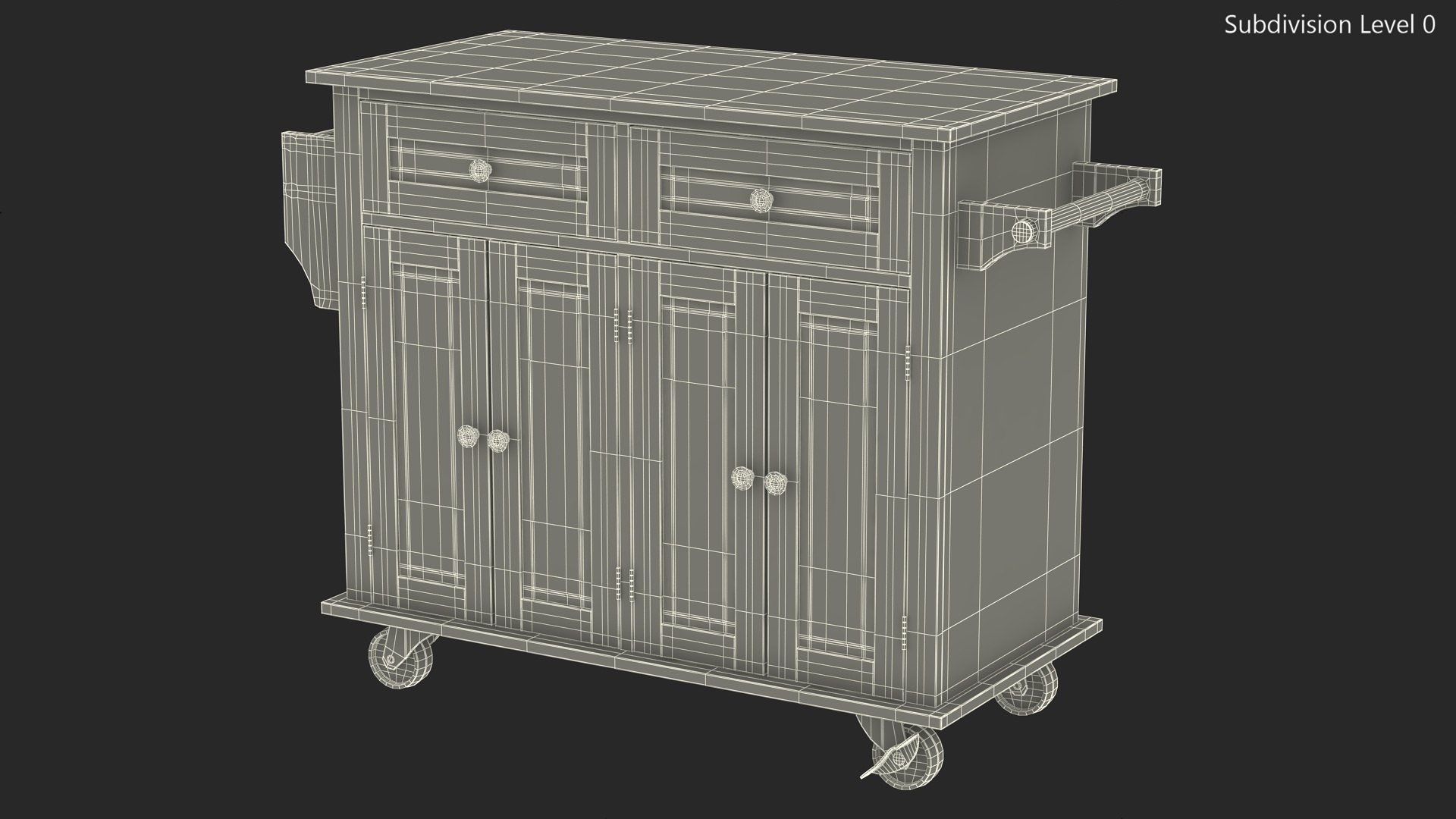 Movable Kitchen Cupboard White 3D model - TurboSquid 2140974