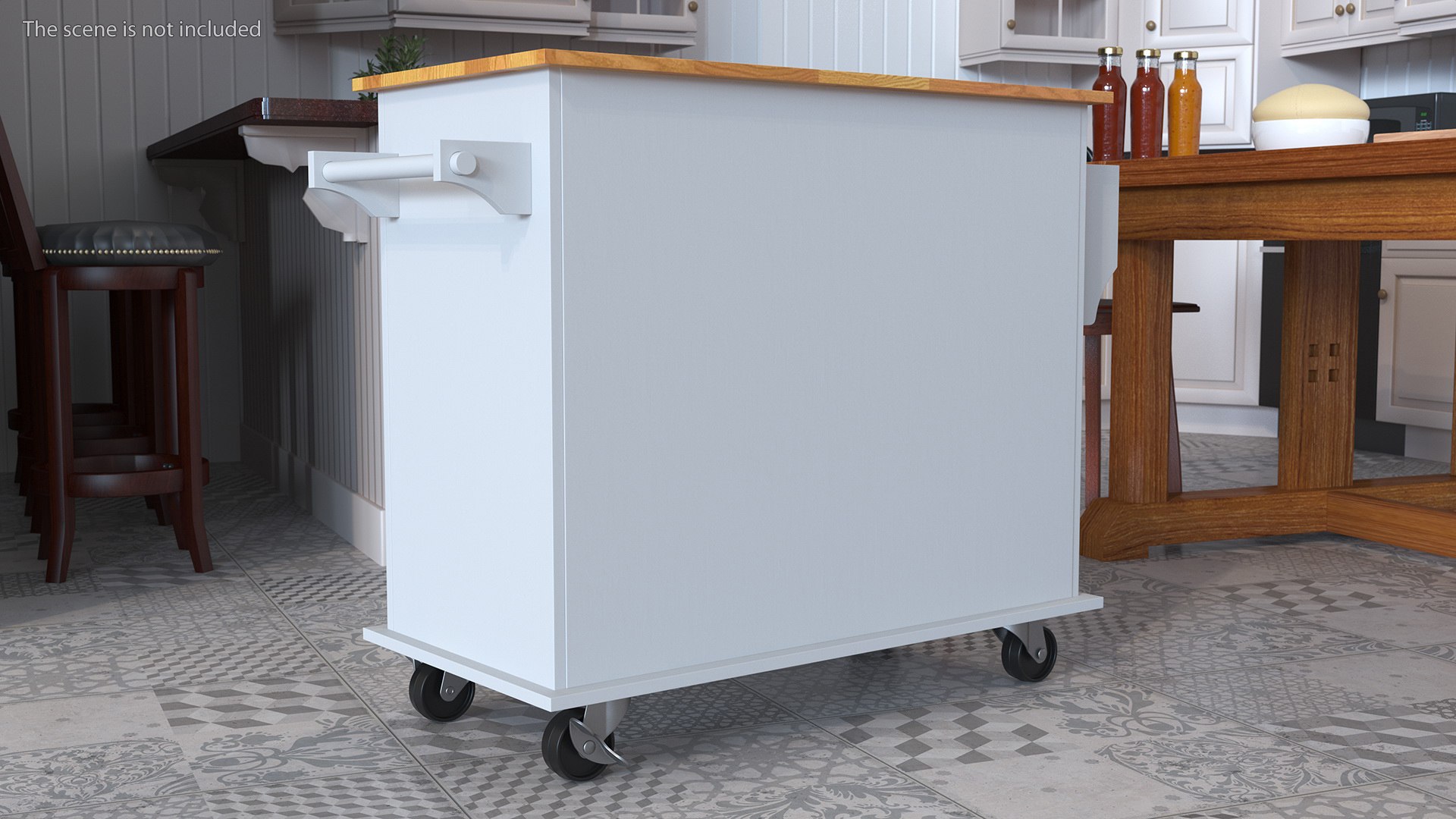 Movable Kitchen Cupboard White 3D model - TurboSquid 2140974