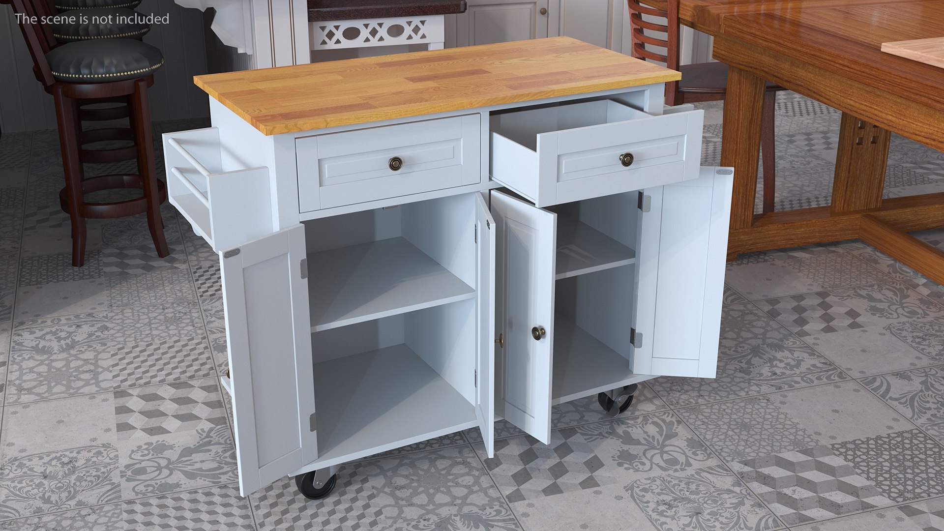 Movable Kitchen Cupboard White 3D model - TurboSquid 2140974