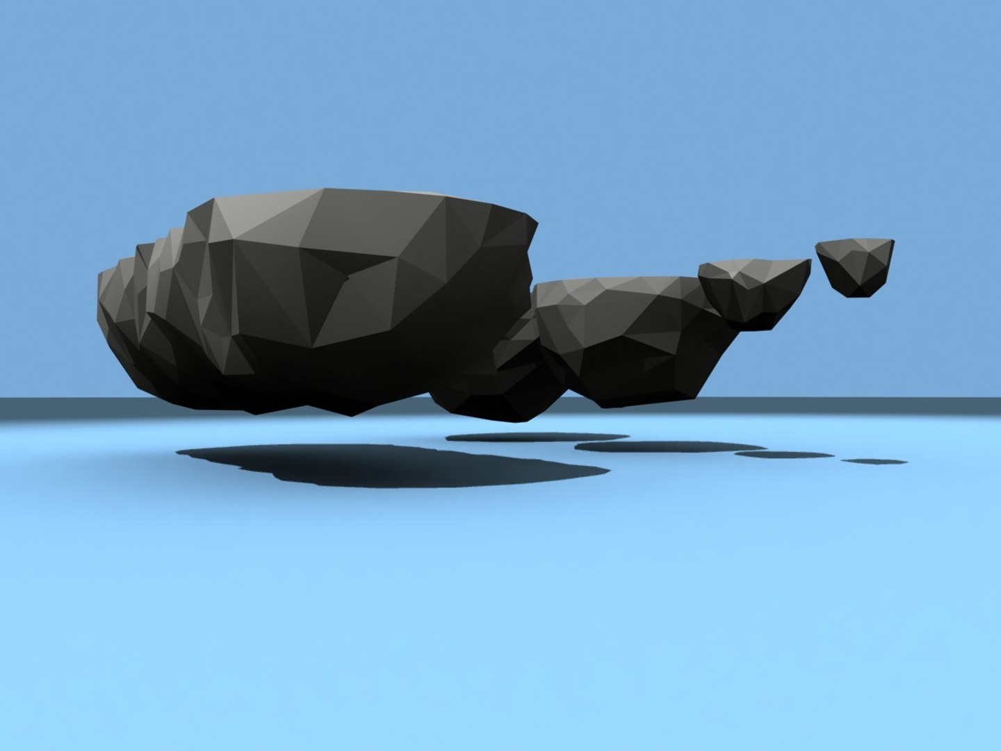 Floating Platforms Low-poly 3d 3ds