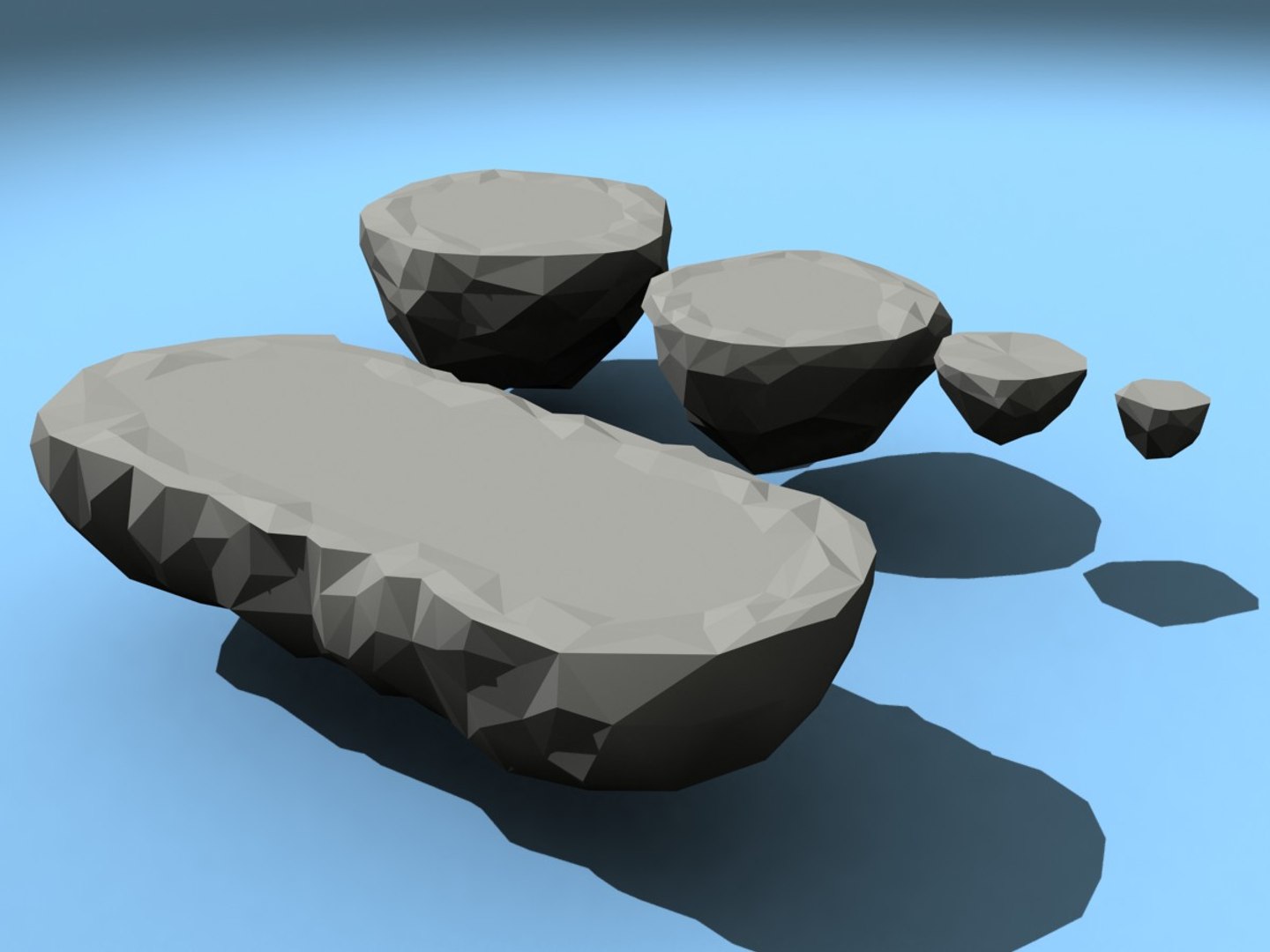 Floating Platforms Low-poly 3d 3ds