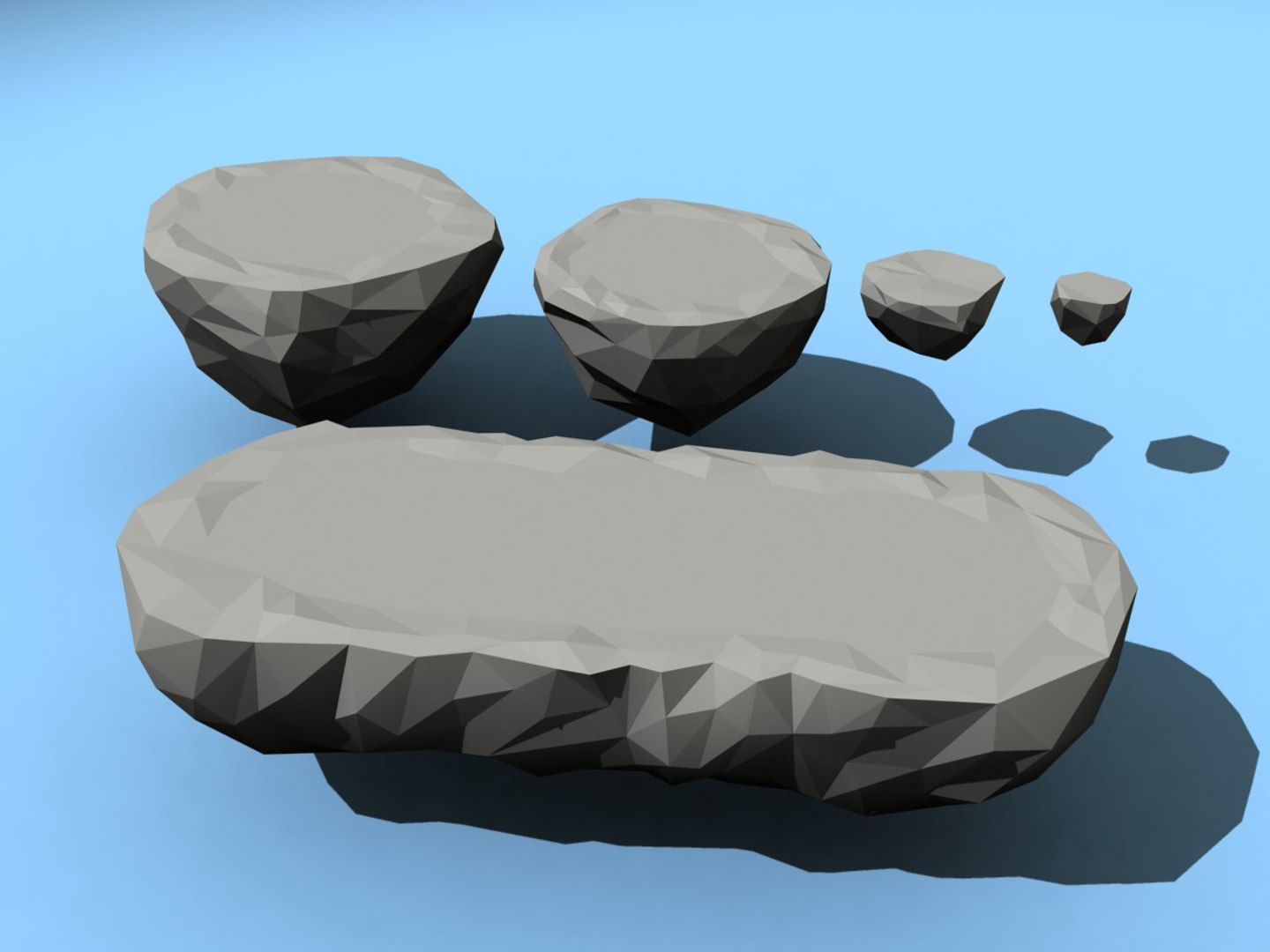 Floating Platforms Low-poly 3d 3ds