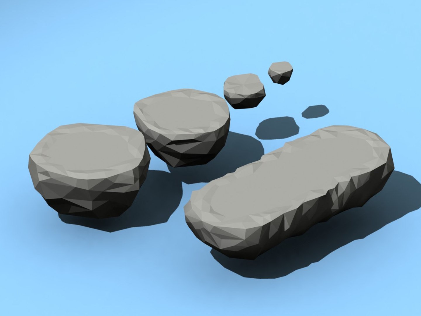 Floating Platforms Low-poly 3d 3ds