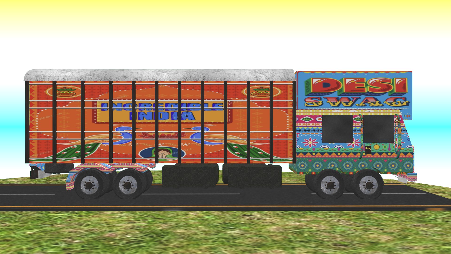 Indian Truck Model 2 3D Model - TurboSquid 2382644
