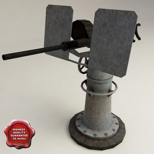USS 드럼 대공포 20mm 3D 모델 - TurboSquid 483927