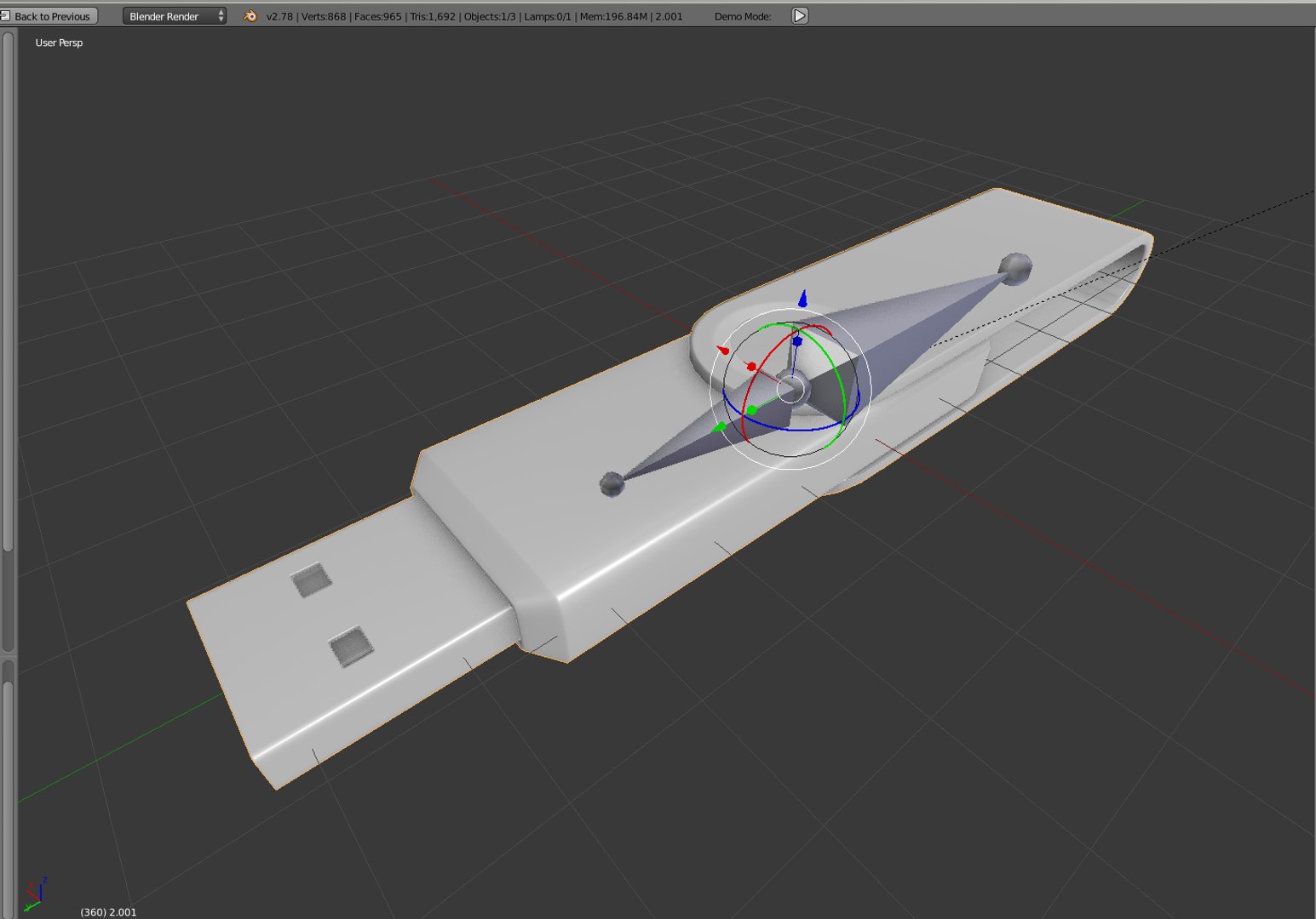 version usb stick clean 3d obj