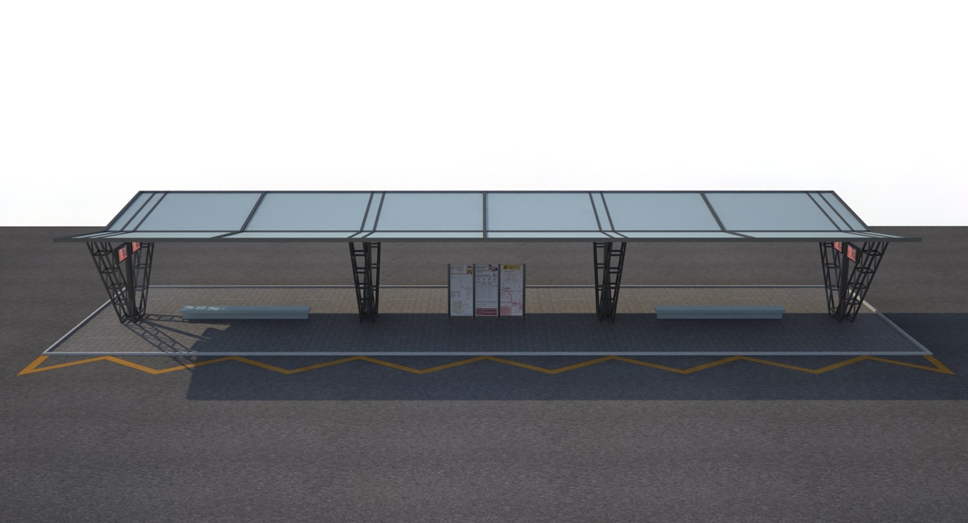 3d model bus stop 2