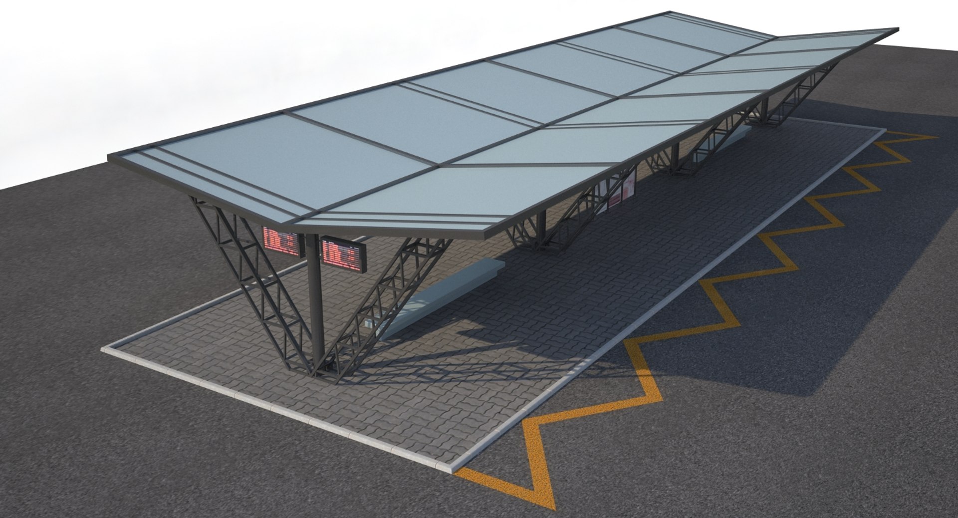 3d model bus stop 2