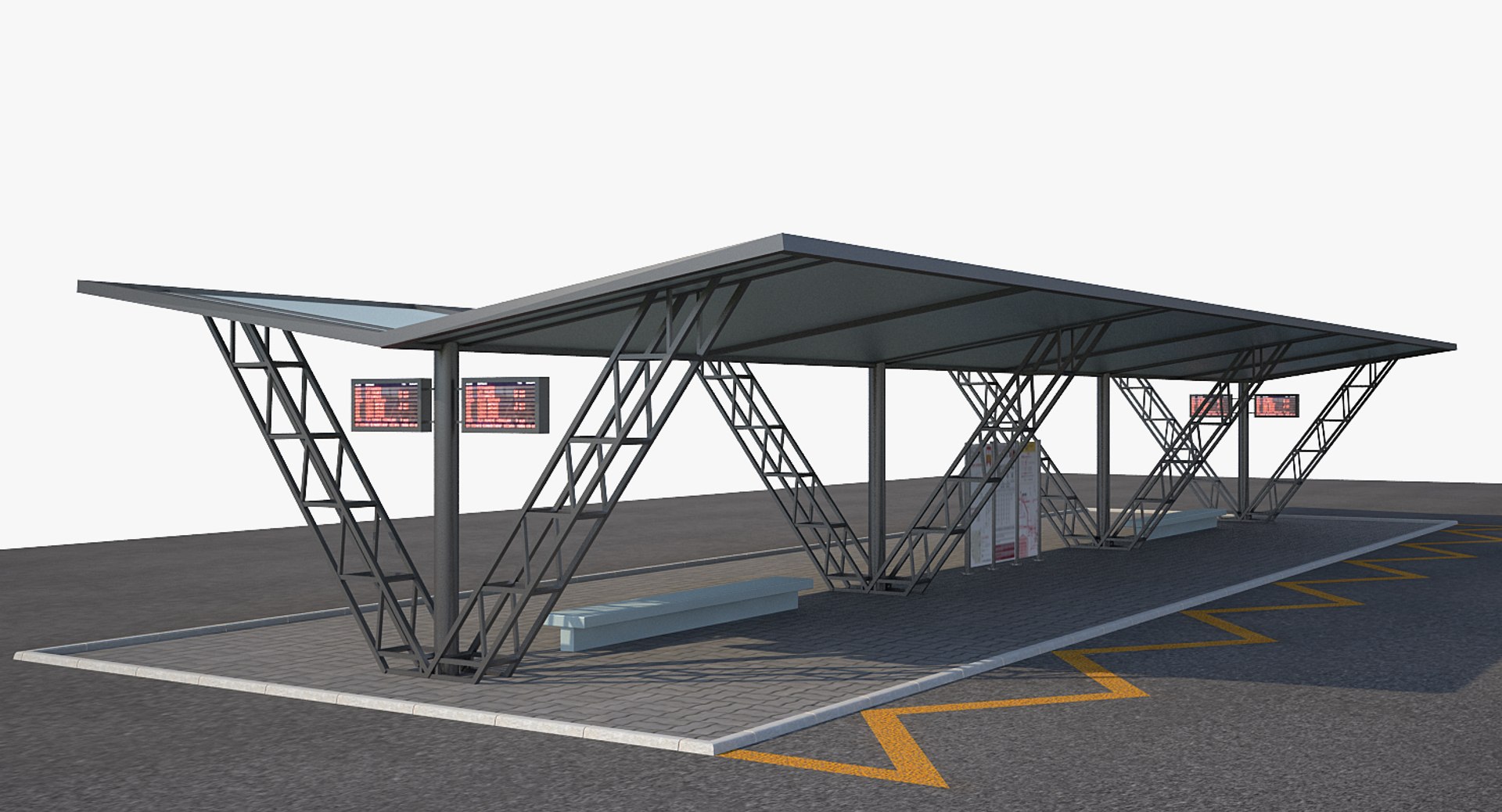 3d model bus stop 2