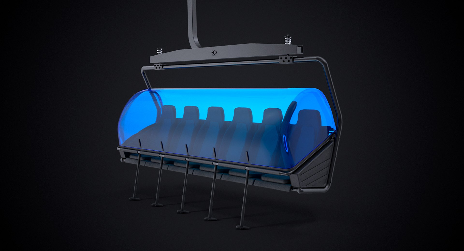 3D Generic Chairlift 6 Seat Model - TurboSquid 1334960