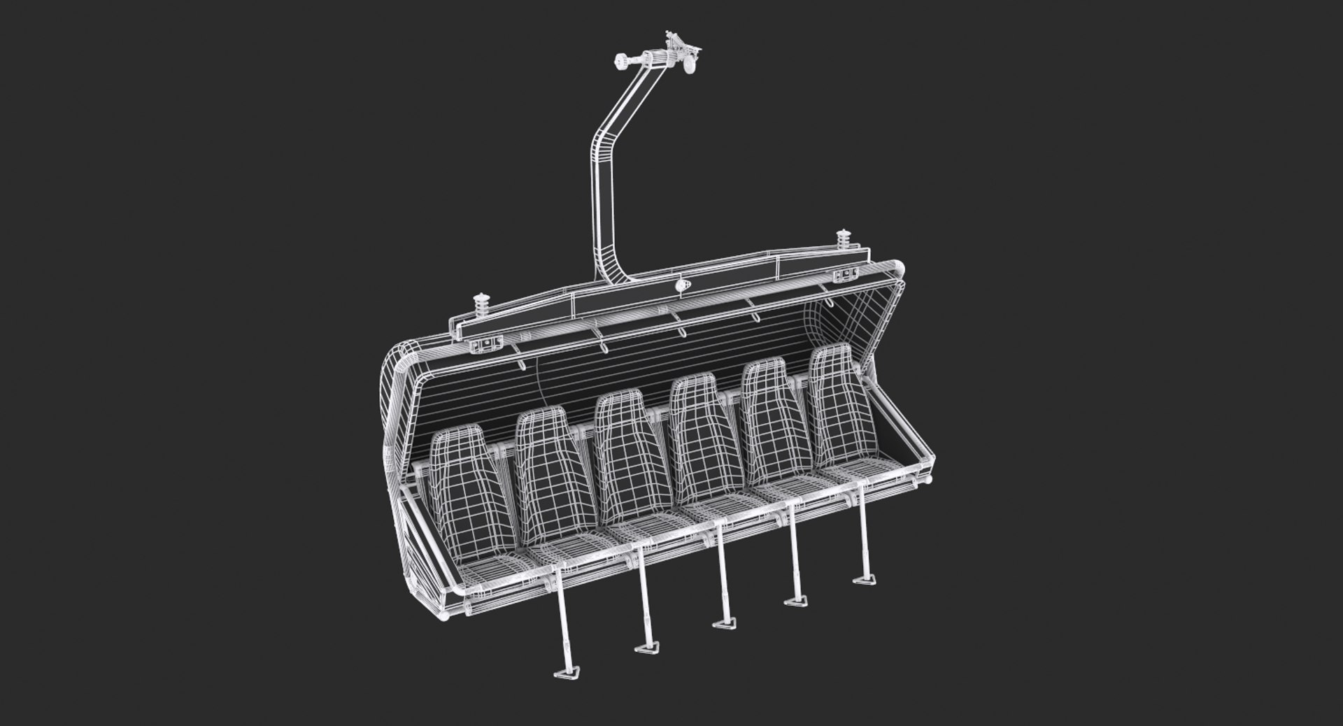 3D Generic Chairlift 6 Seat Model - TurboSquid 1334960