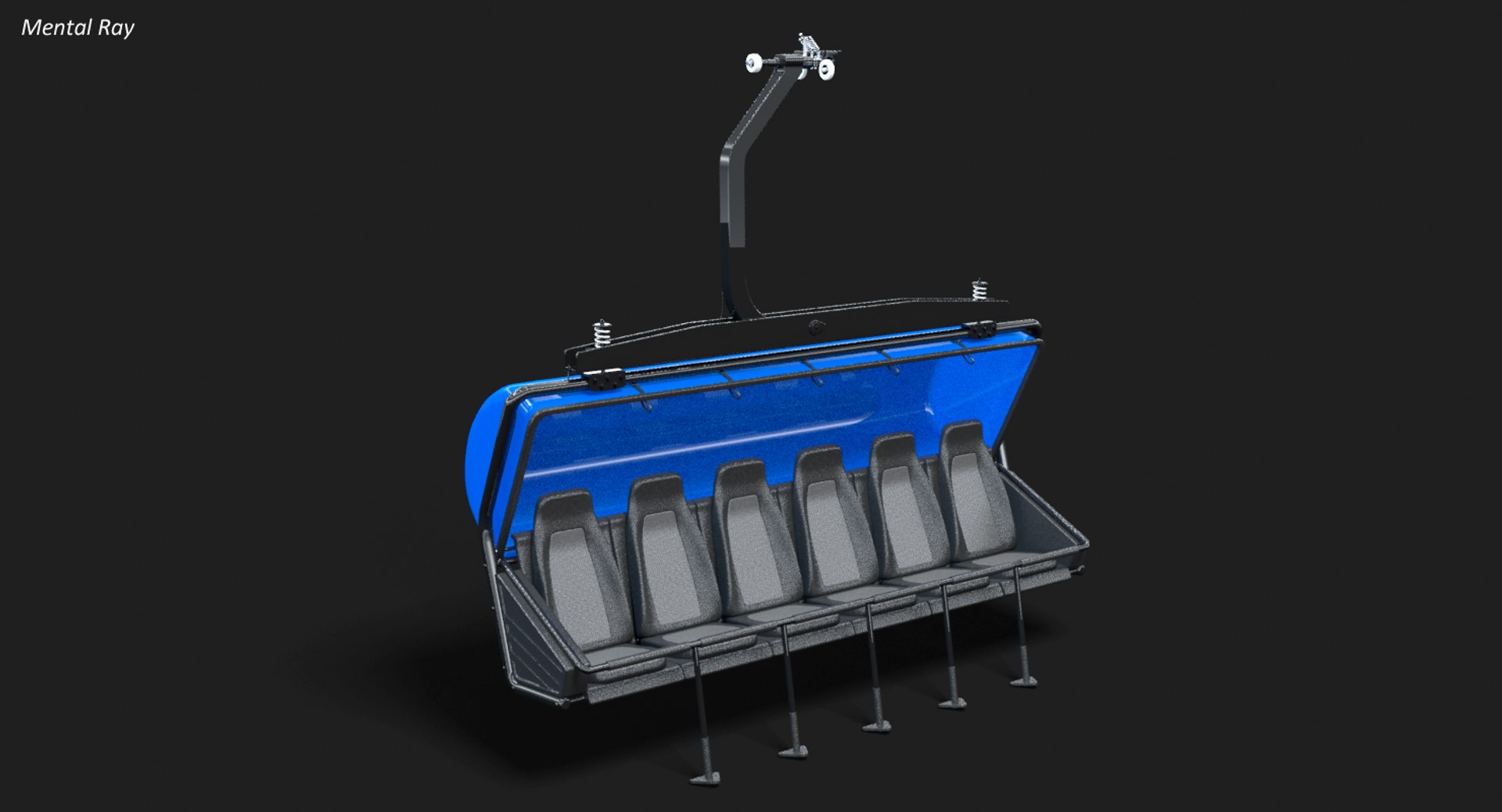 3D Generic Chairlift 6 Seat Model - TurboSquid 1334960