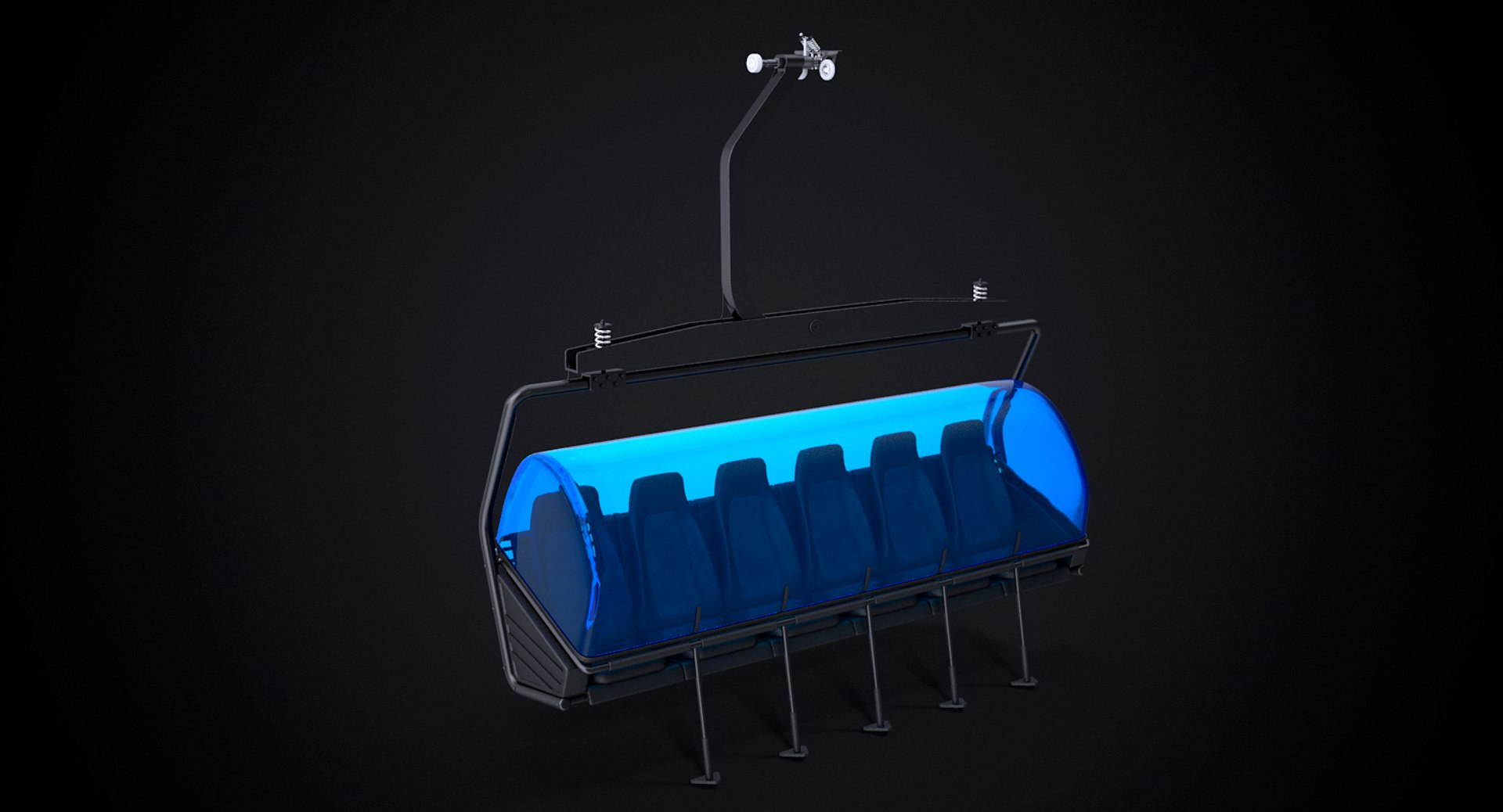 3D Generic Chairlift 6 Seat Model - TurboSquid 1334960