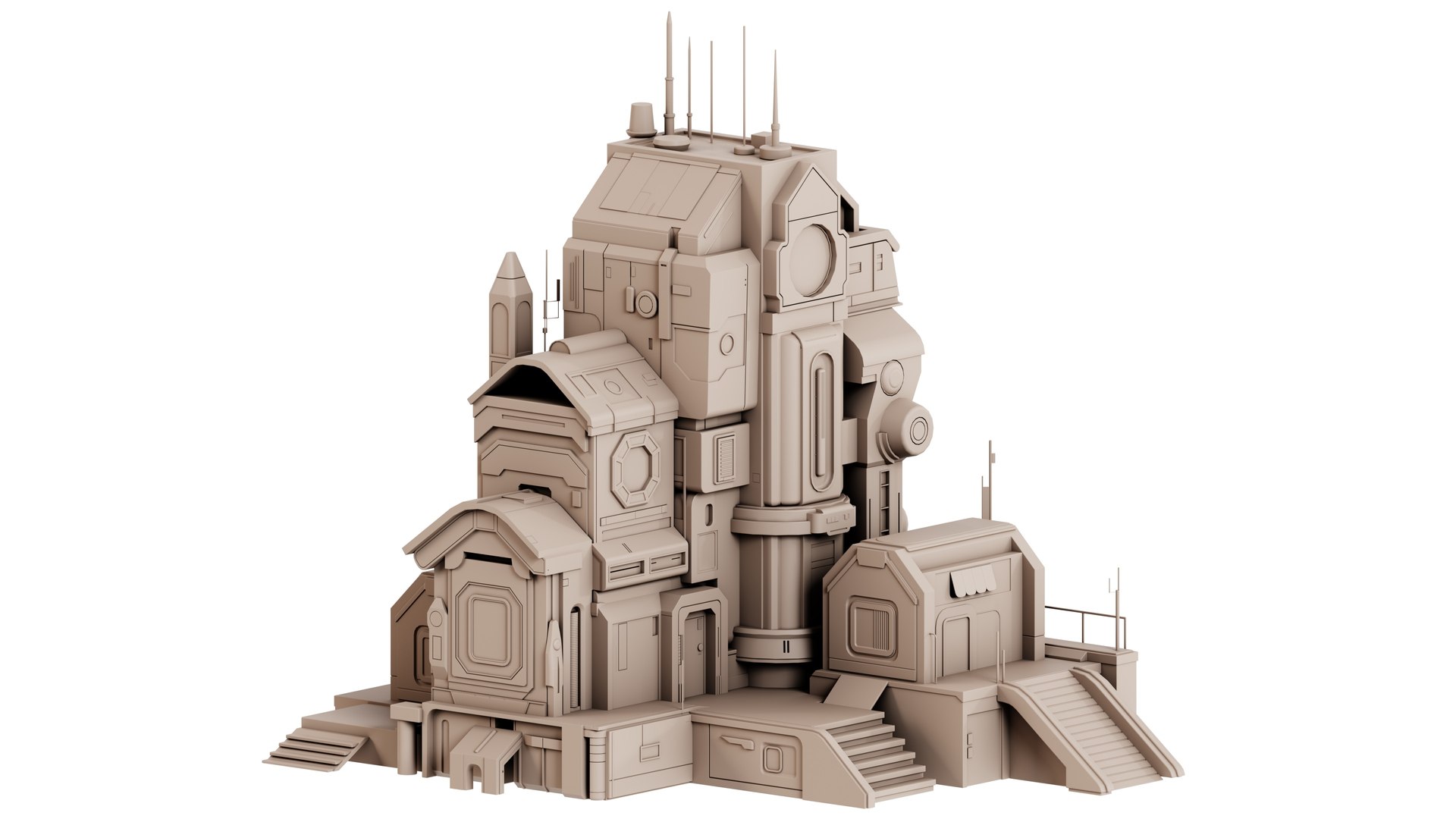 3D 80 Sci-Fi Elements - Kitbash - TurboSquid 2161330