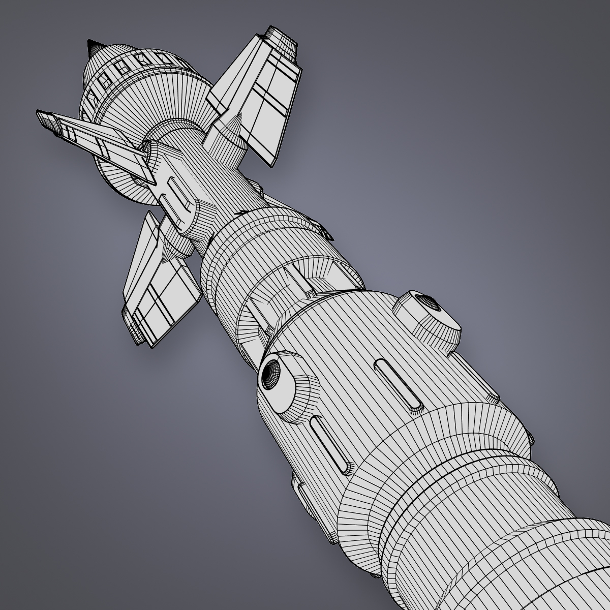 missile sci fi 3d model