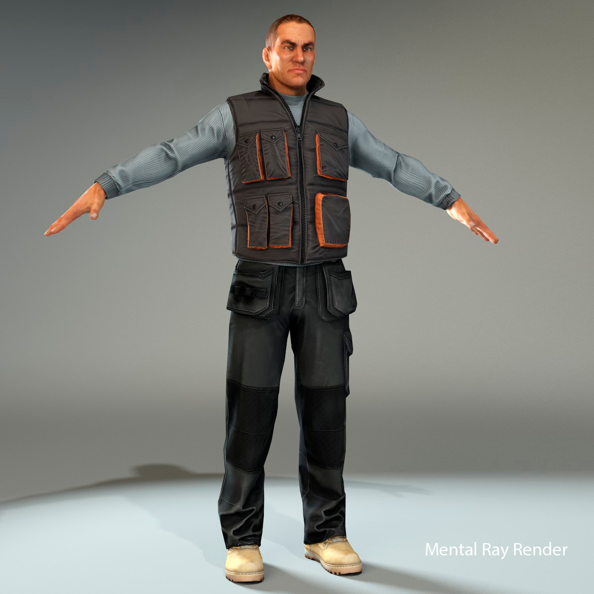3d male workman man