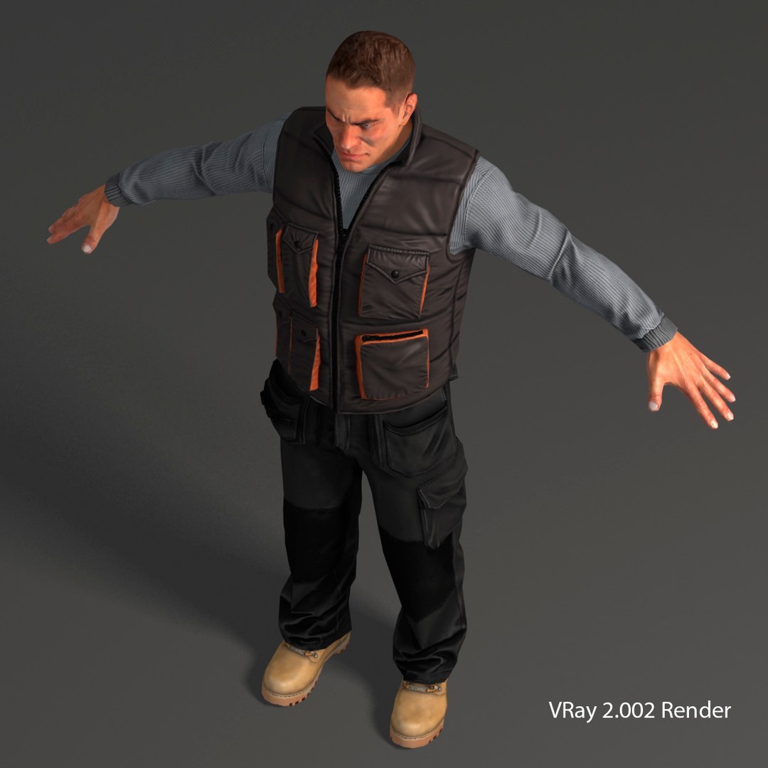 3d Male Workman Man
