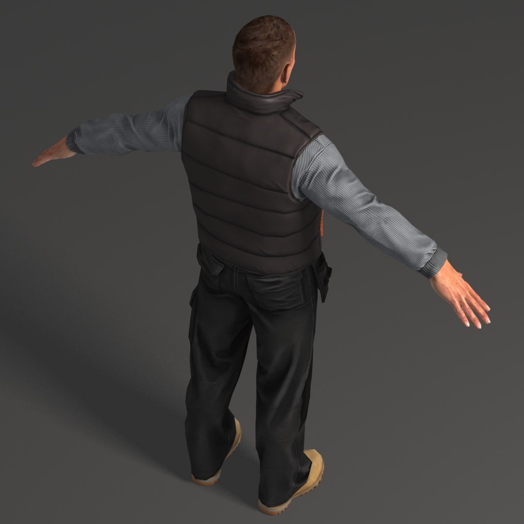 3d Male Workman Man