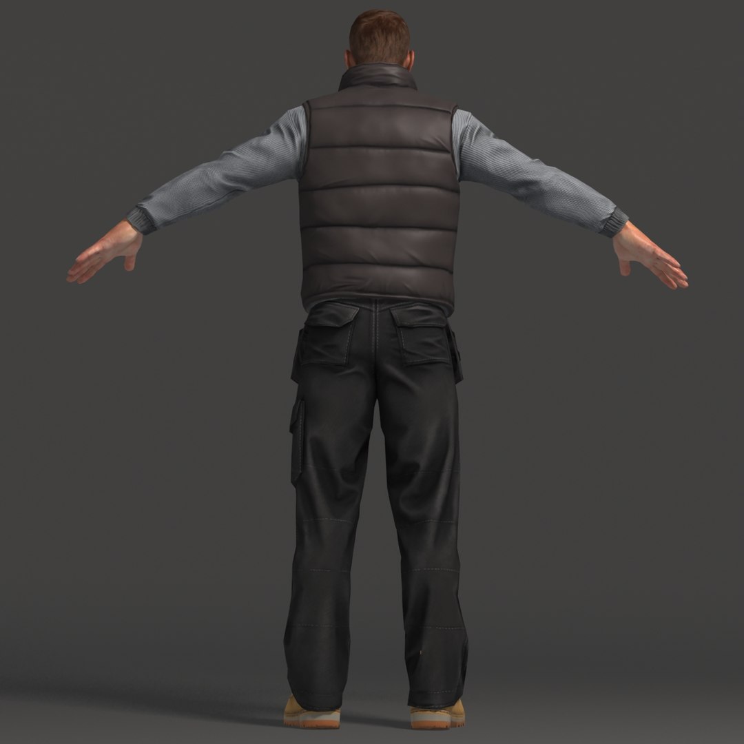 3d Male Workman Man