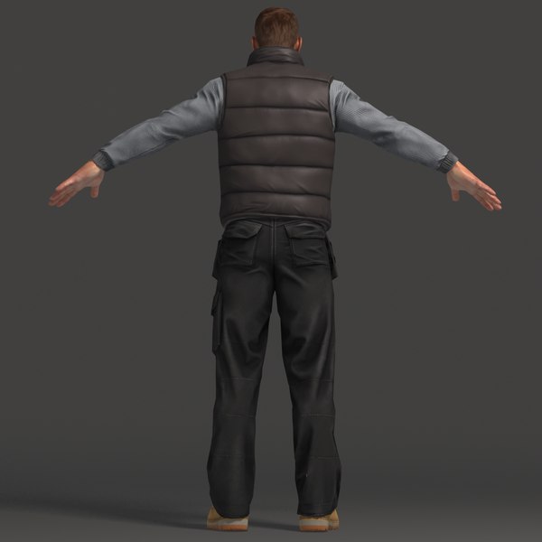 3d male workman man