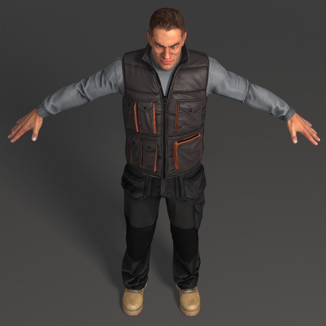 3d Male Workman Man