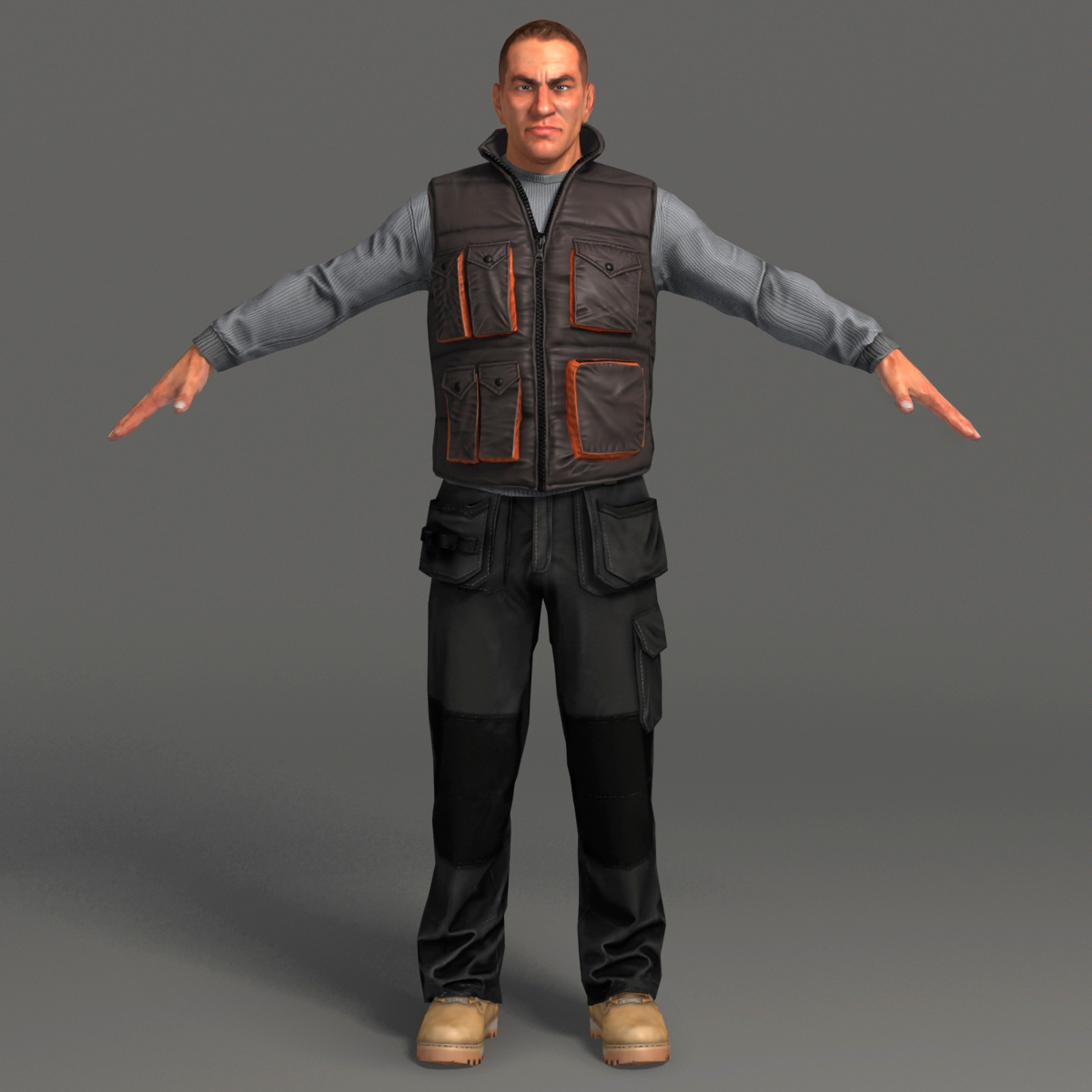 3d male workman man