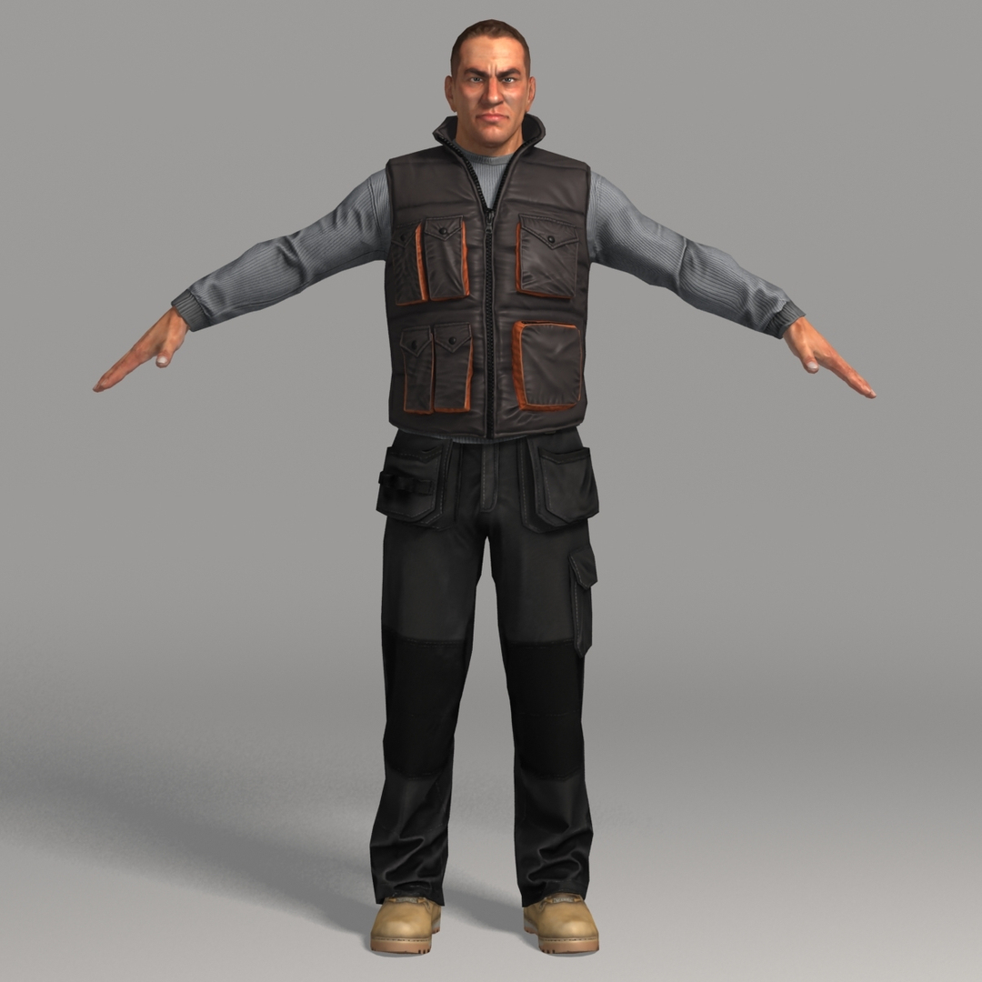 3d Male Workman Man