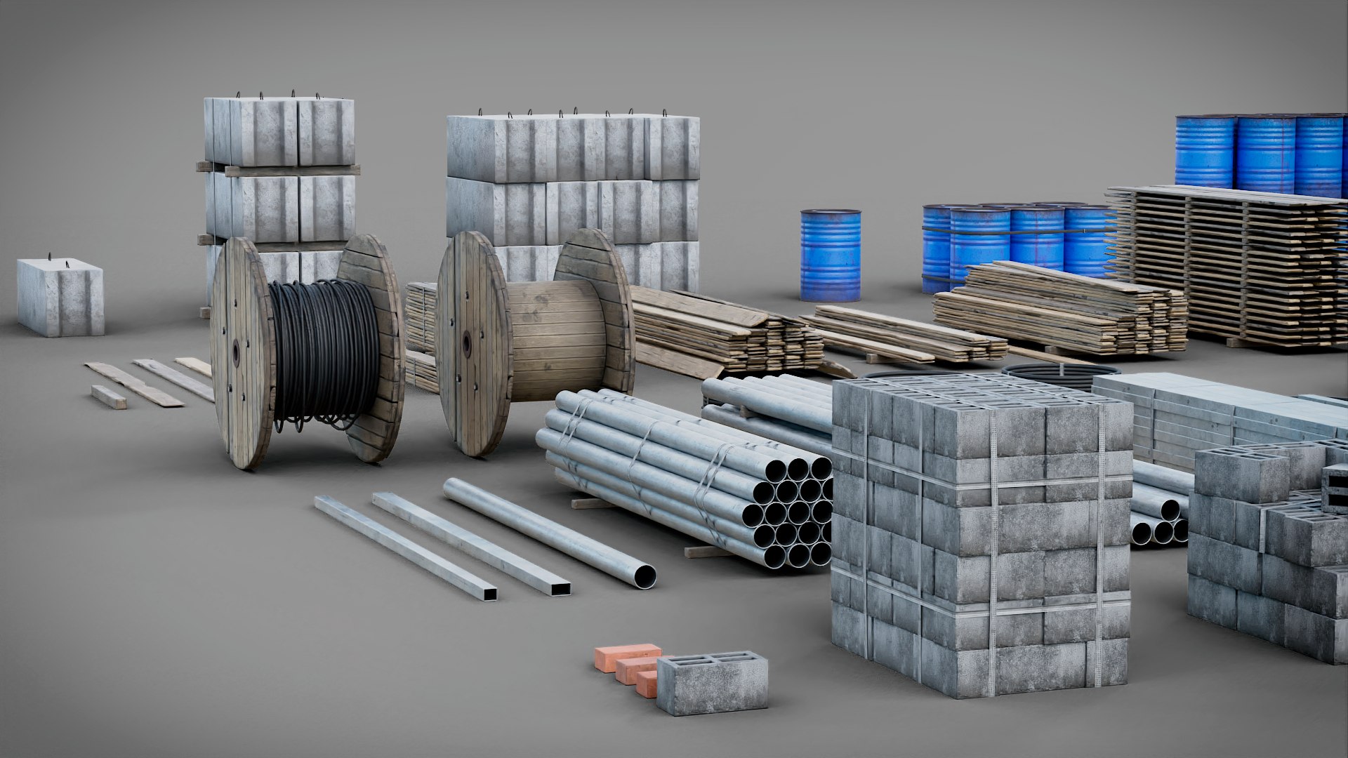Construction Props Pack Realtime 3D Model - TurboSquid 2217966