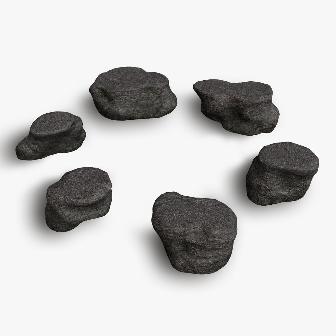 3D Short Flat Rocks - TurboSquid 1909649