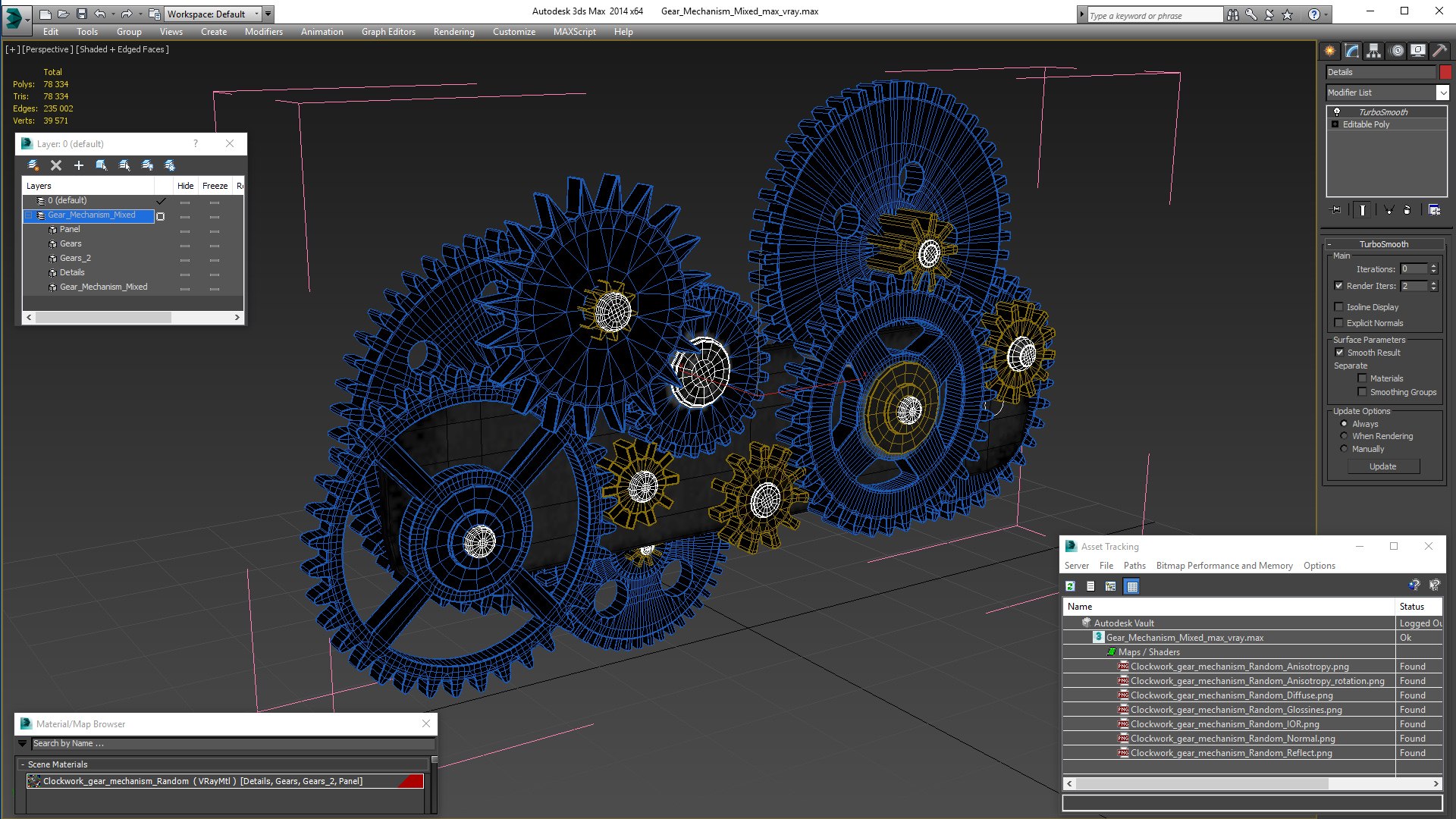3D gear mechanism mixed model - TurboSquid 1654473