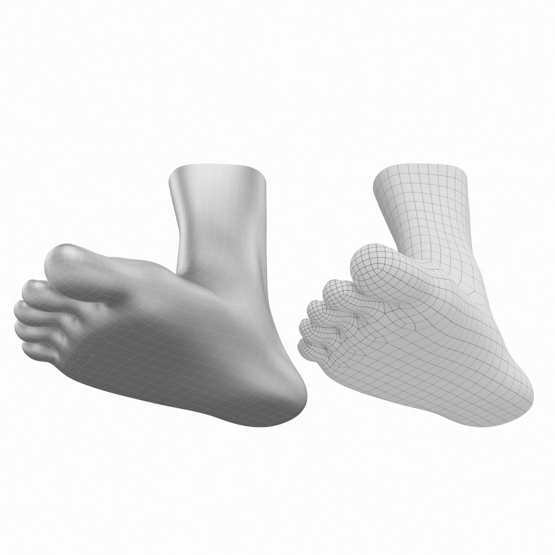 Human Feet In Standing Position Base Mesh Model - TurboSquid 2156412