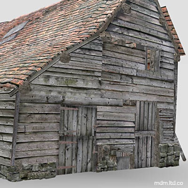 barn building 3d obj