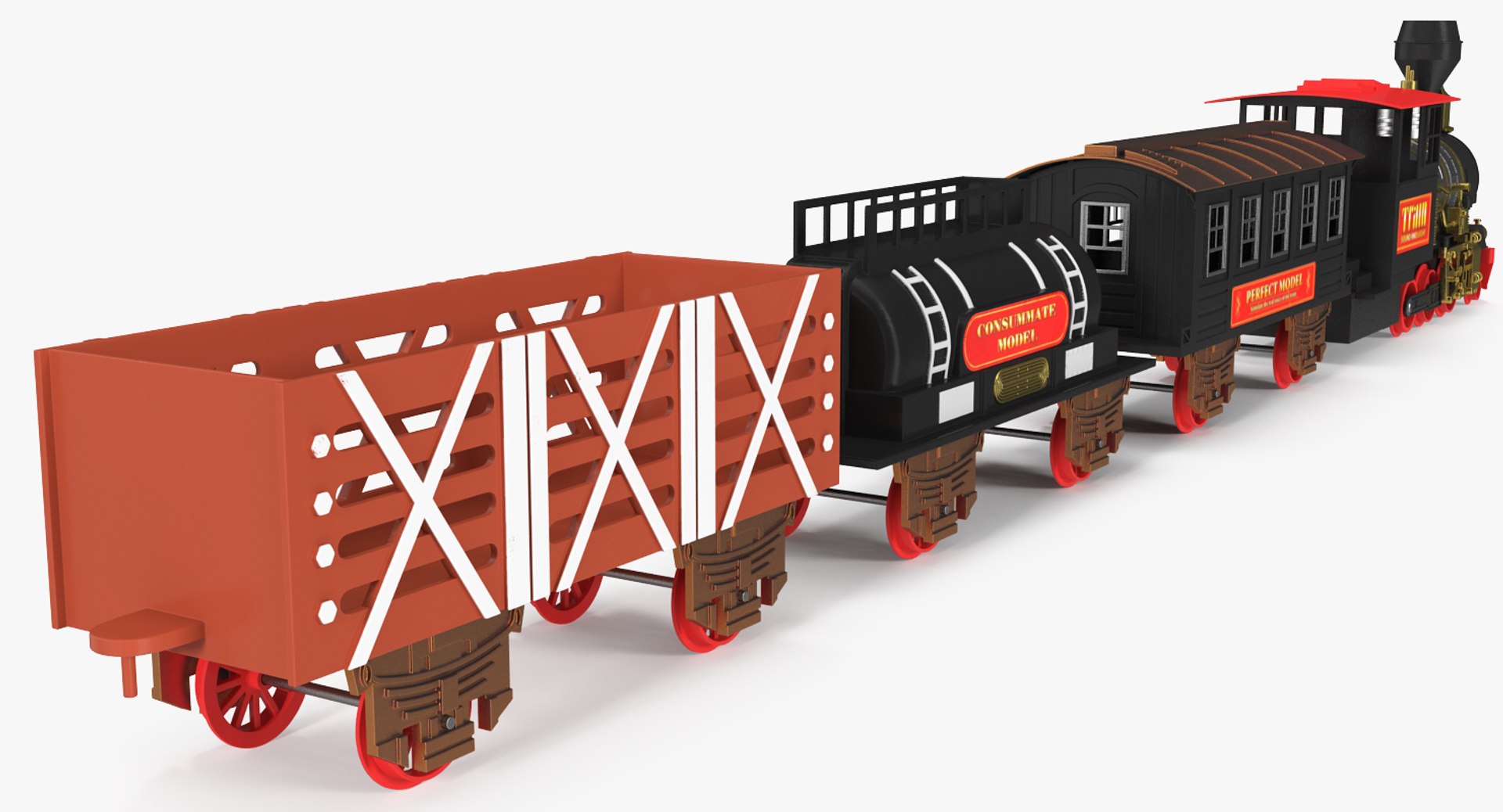 3D Toy Train Wagons Model - TurboSquid 1336117