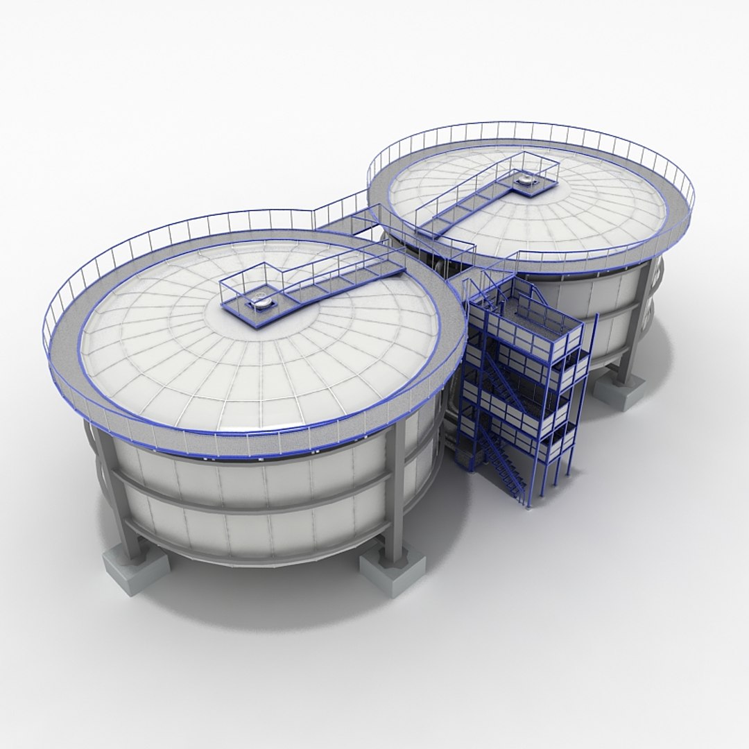 water tank 03 factory 3d model