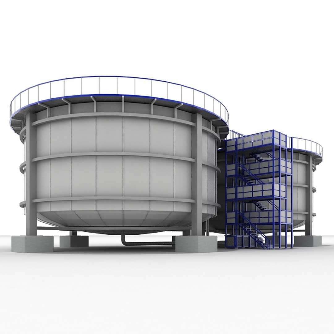 water tank 03 factory 3d model
