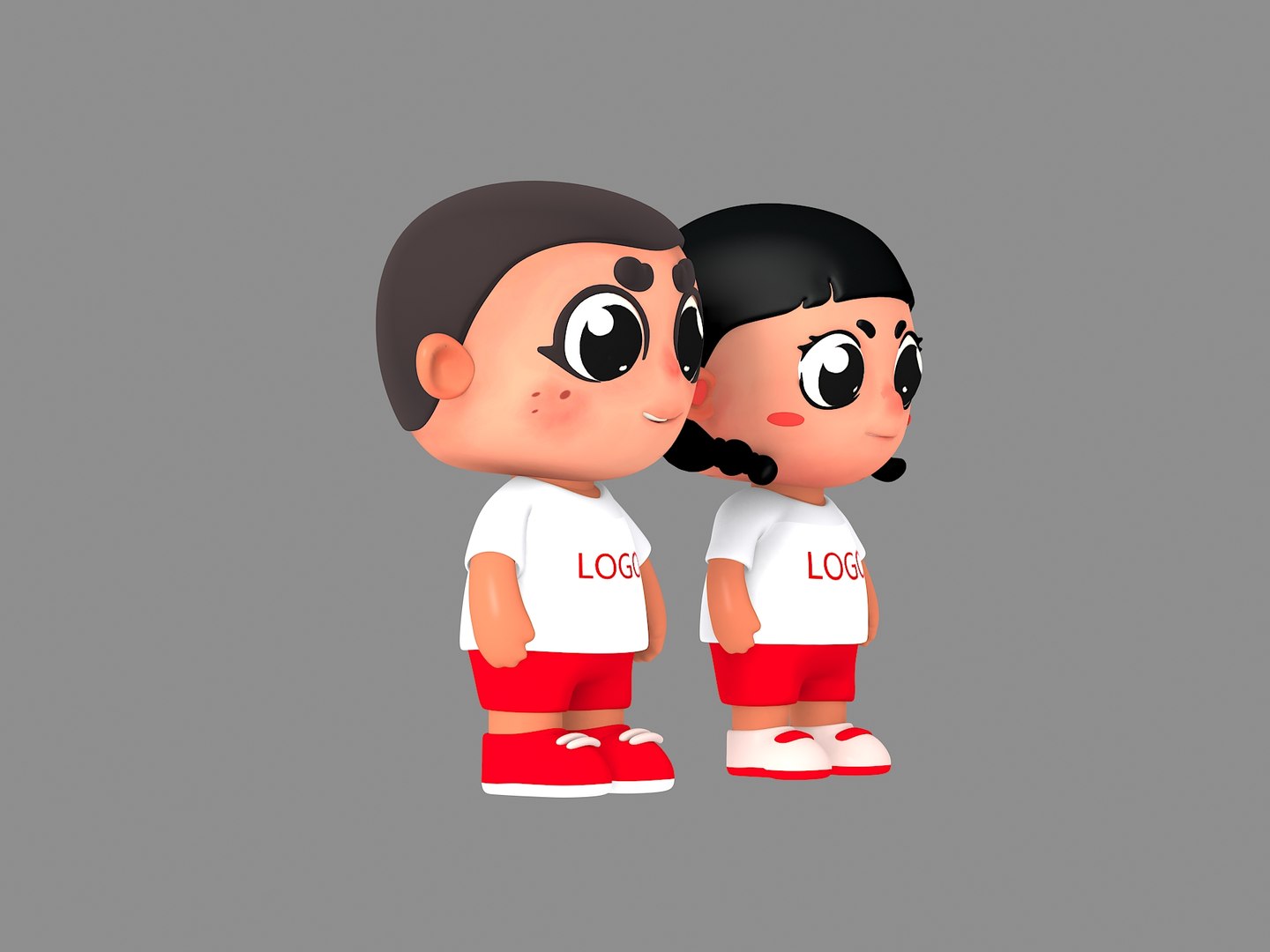 Cartoon Boy Girl Rigged 3D Model - TurboSquid 1947169