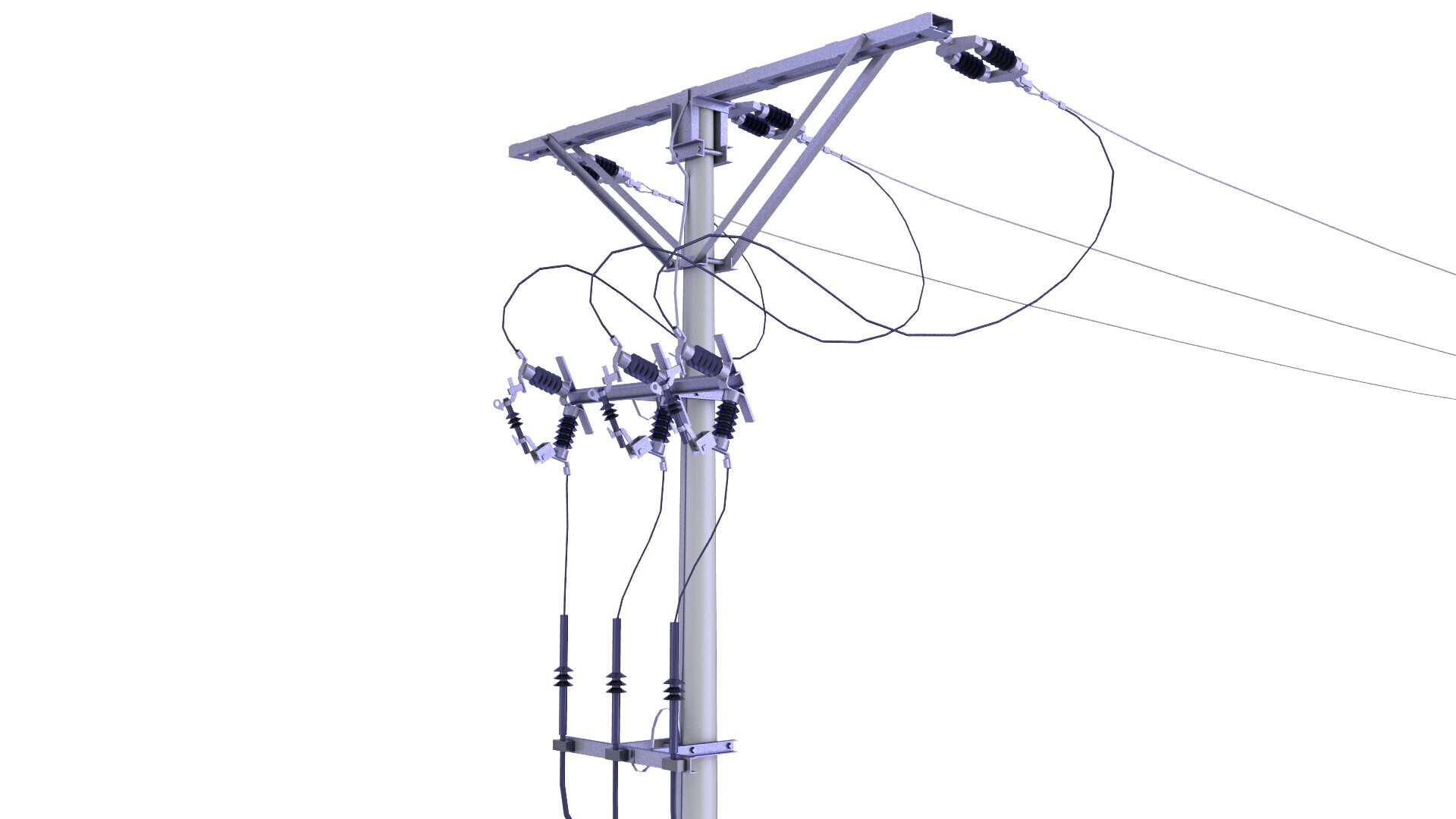 Distribution Electric Pole Low Poly 24 3D - TurboSquid 1867362