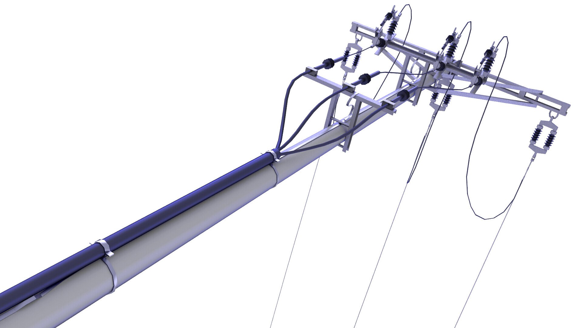 Distribution Electric Pole Low Poly 24 3D - TurboSquid 1867362