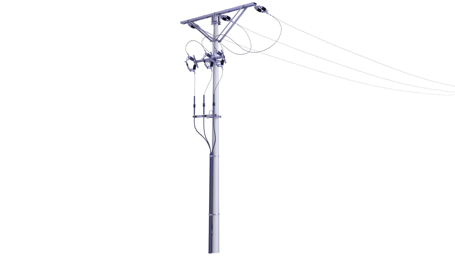 Distribution Electric Pole Low Poly 24 3D - TurboSquid 1867362