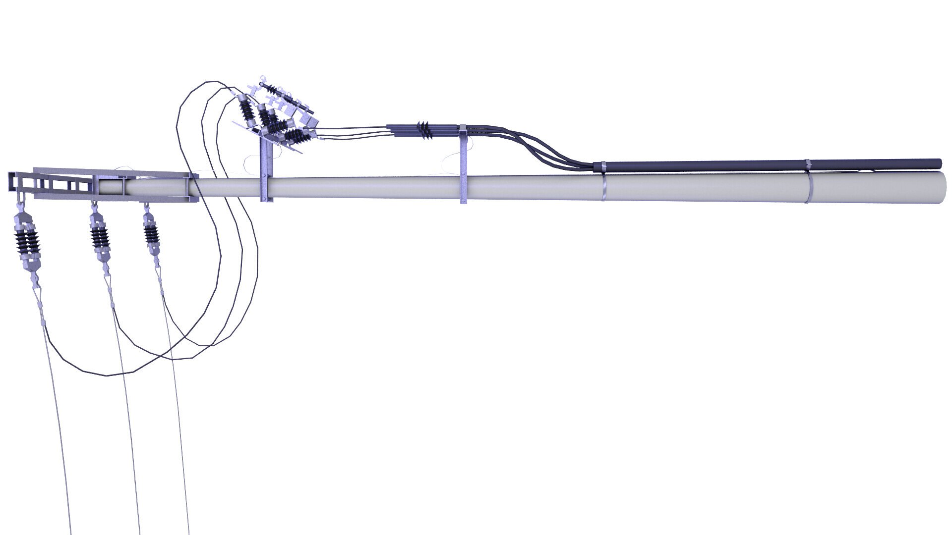 Distribution Electric Pole Low Poly 24 3D - TurboSquid 1867362