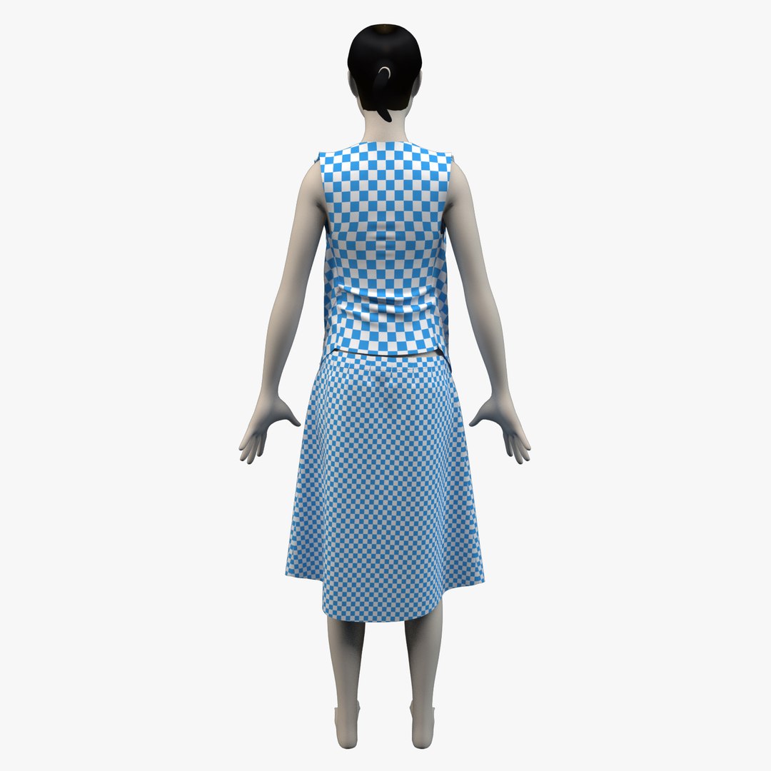 cowl shirt skirt avatar 3d model