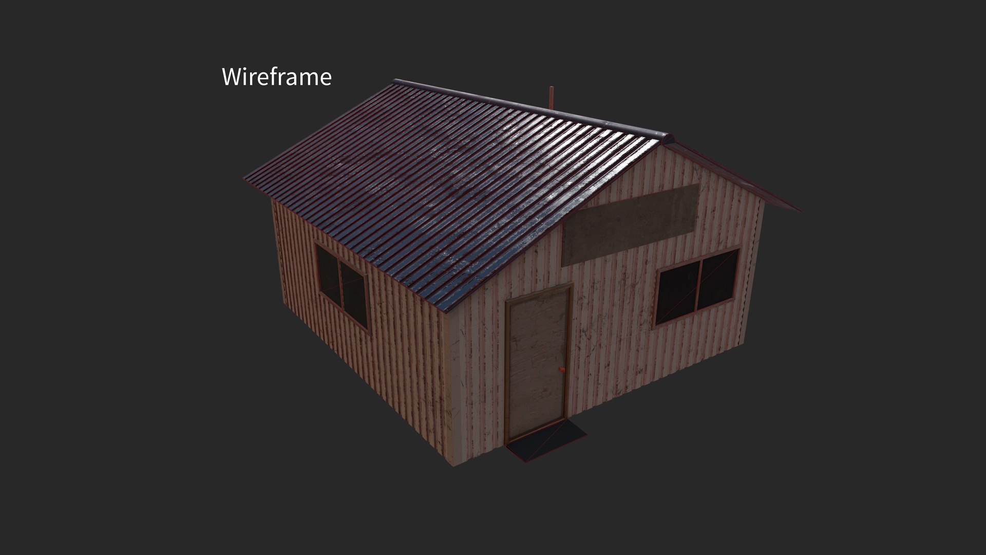 3d Old Corrugated Metal Model