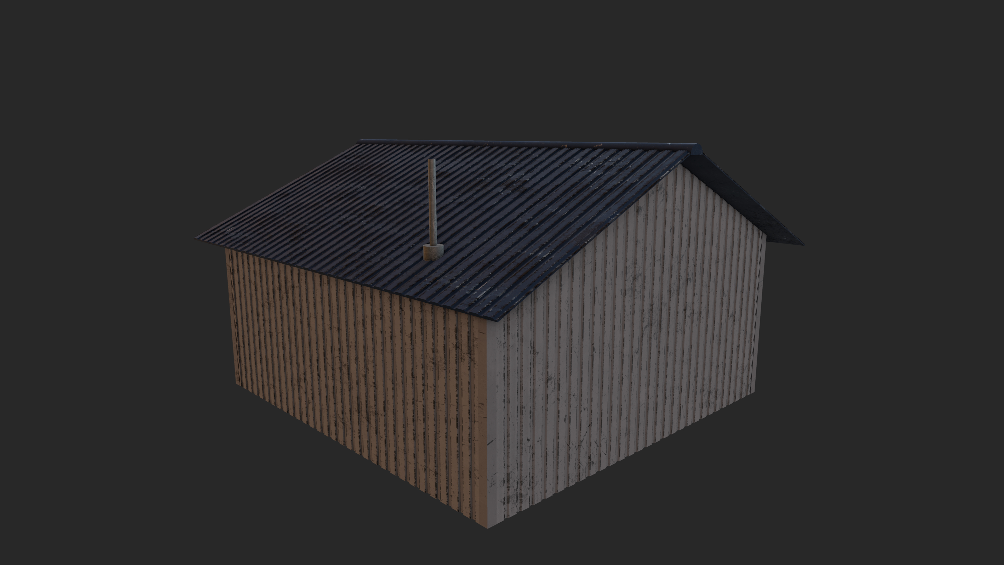 3d old corrugated metal model