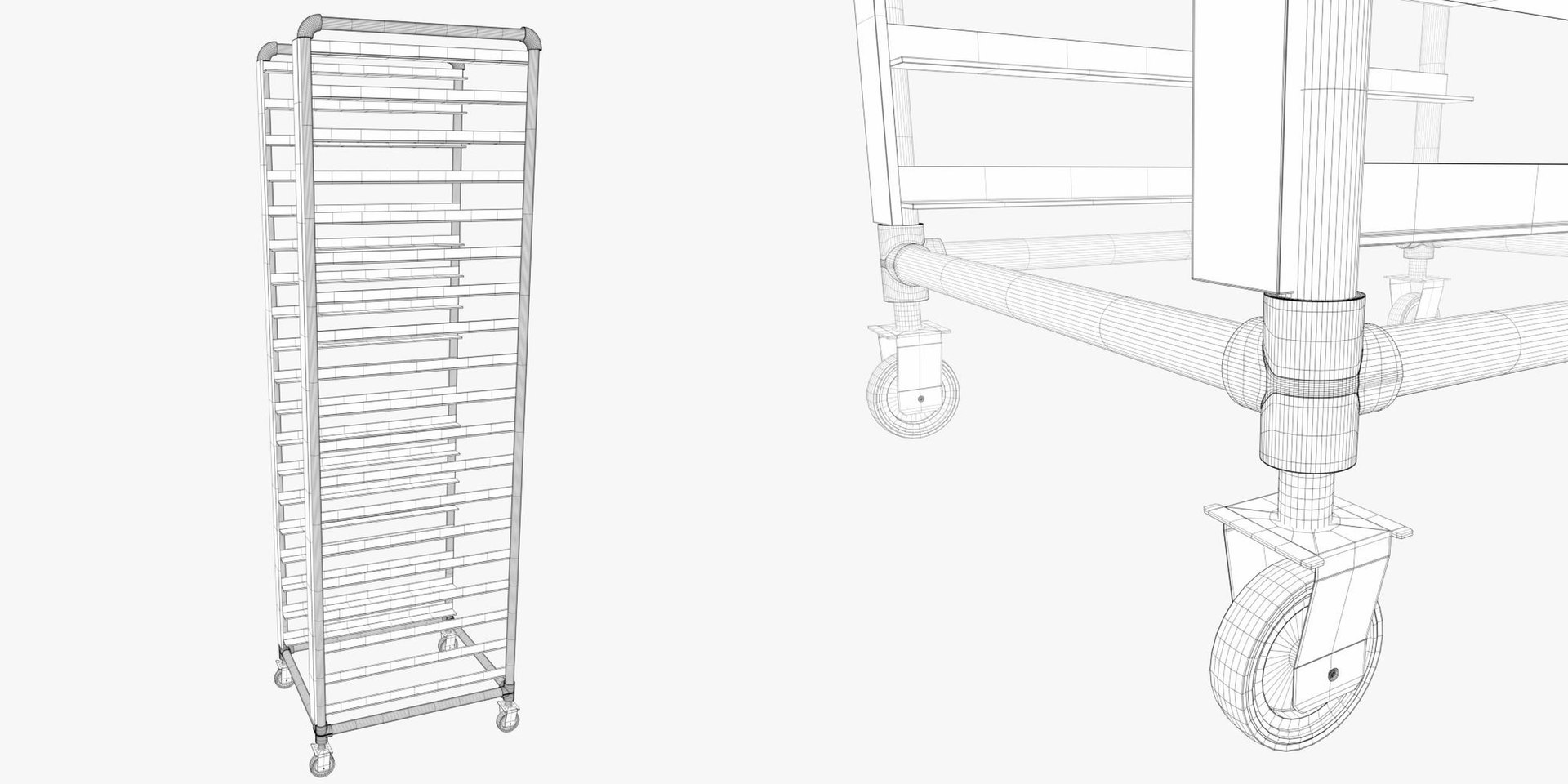 3D Canteen Tray Trolley - TurboSquid 1626685