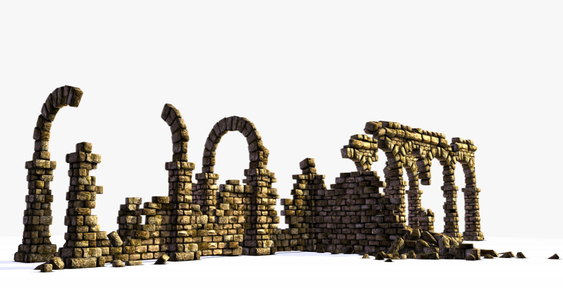 3d Ancient Wall Ruins Model
