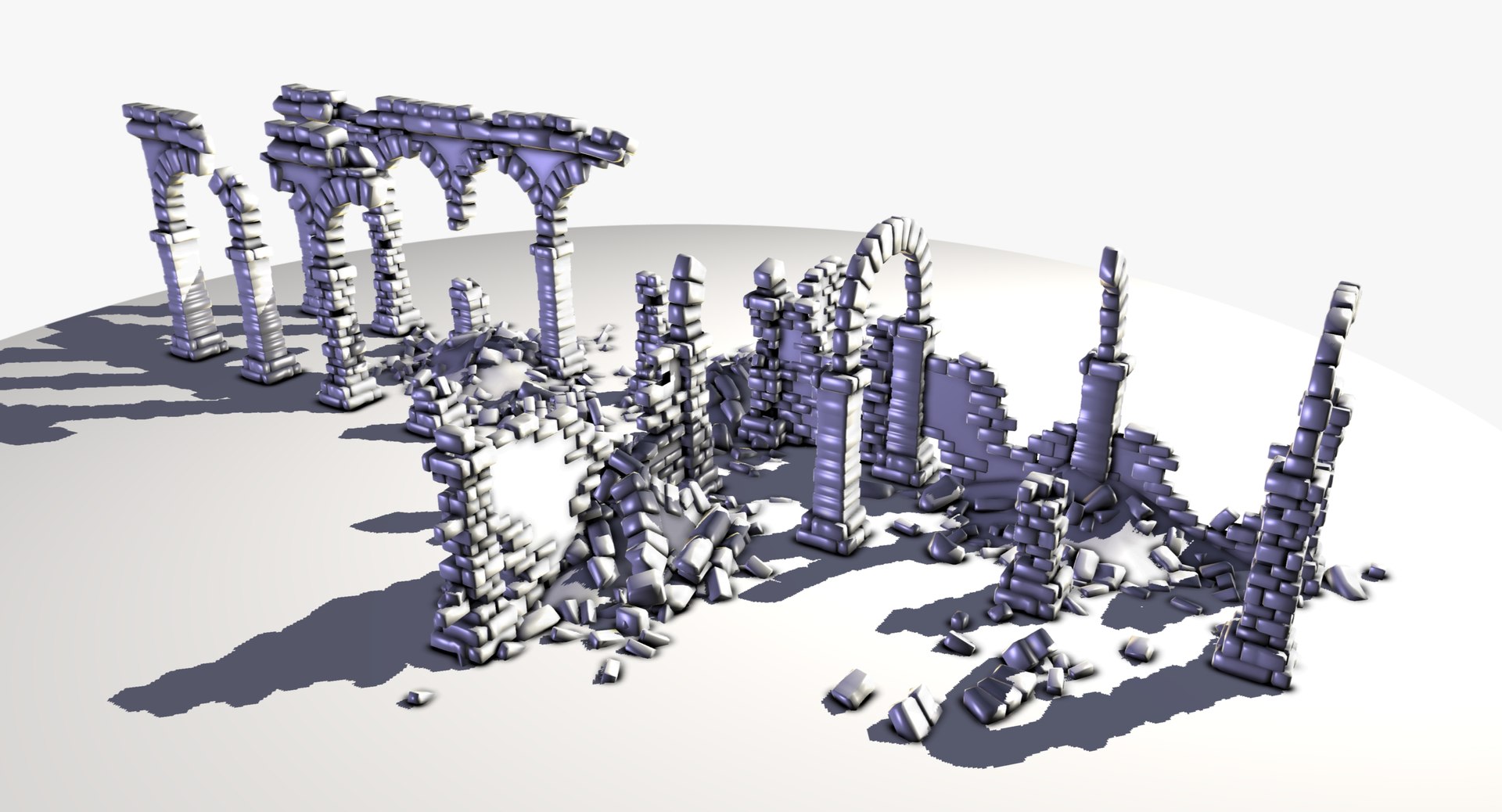 3d Ancient Wall Ruins Model