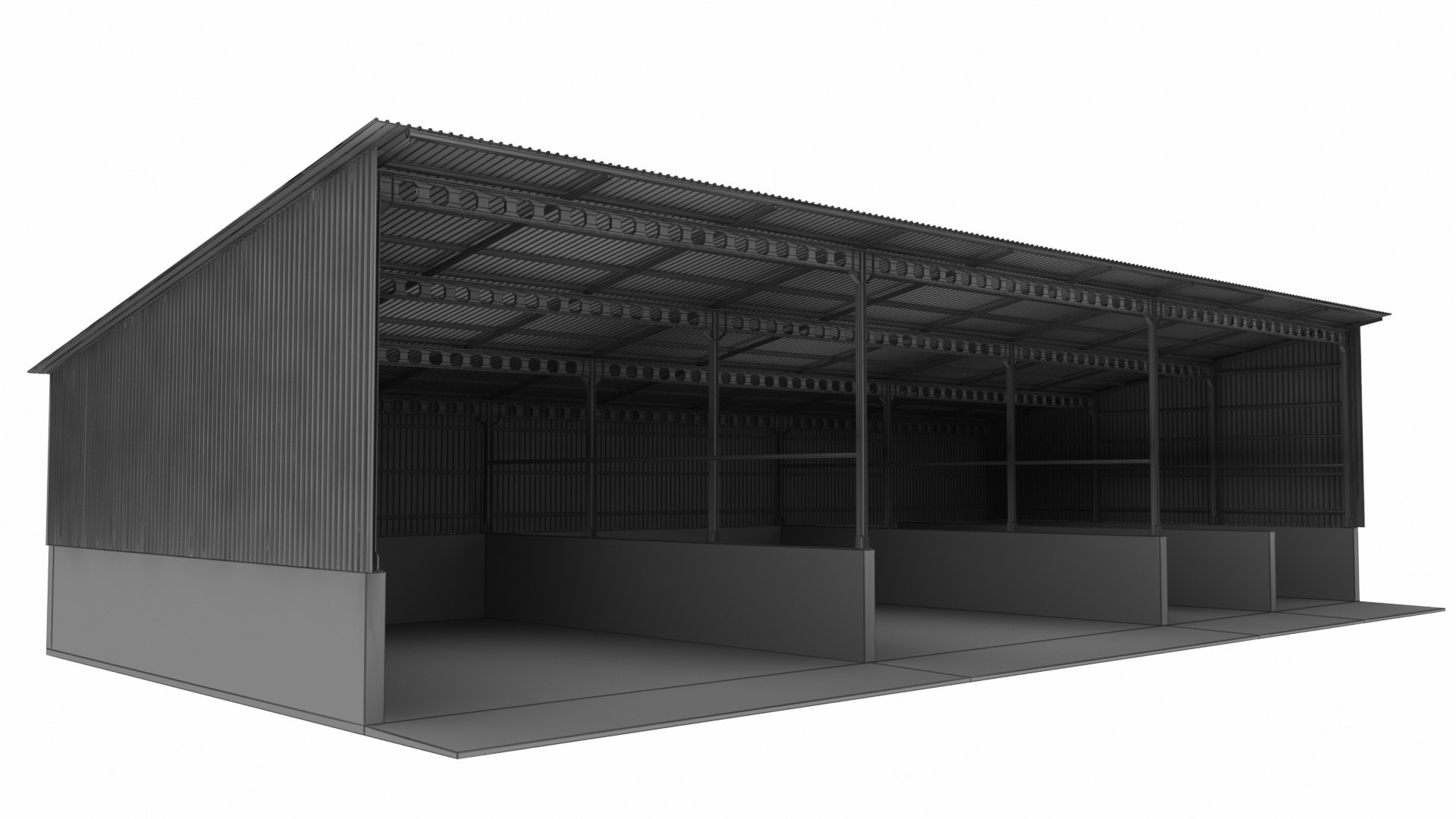 3D Fattening Farm Building And Sillage Storage Warehouse Collection ...